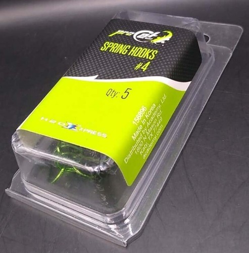 Pro Cat Spring Hooks, Treble Size #4 pk/5 ~ H20 Xpress ~ 156896 ~ Green ...