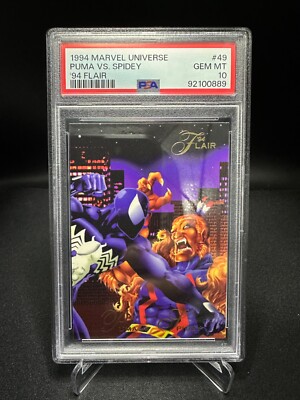 1994 MARVEL UNIVERSE '94 FLAIR' - Puma vs Spidey - PSA 10 - Population ...