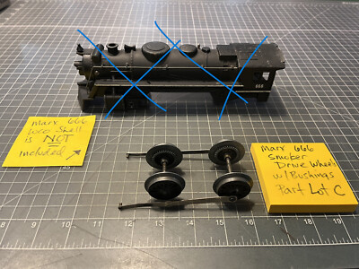 Marx Train 666 Locomotive Engine SMOKER FRONT REAR DRIVE WHEELS RODS ...