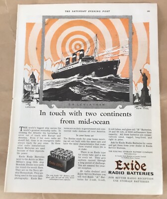 Exide batteries orig vintage print ad 1925 home decor 20s retro art SS ...
