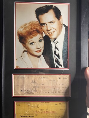 Lucy Arnaz & Desi Arnaz Signed Checks Framed! I Love Lucy! Lucille Ball ...