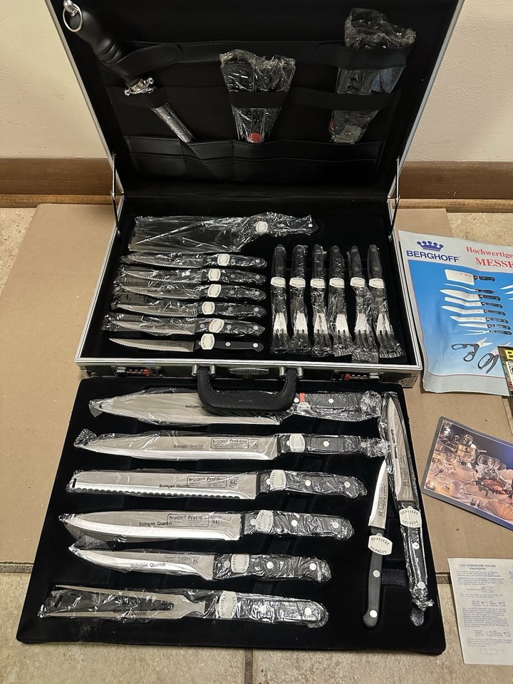 Authentic BergHOFF Solingen Chef Knives Set – 24-Piece Cutlery Set with ...