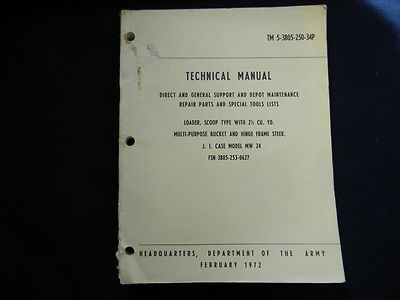 1972 LOADER, SCOOP TYPE with 2.5 Cu Yd Bucket TM 5-3805-250-34P Tech ...