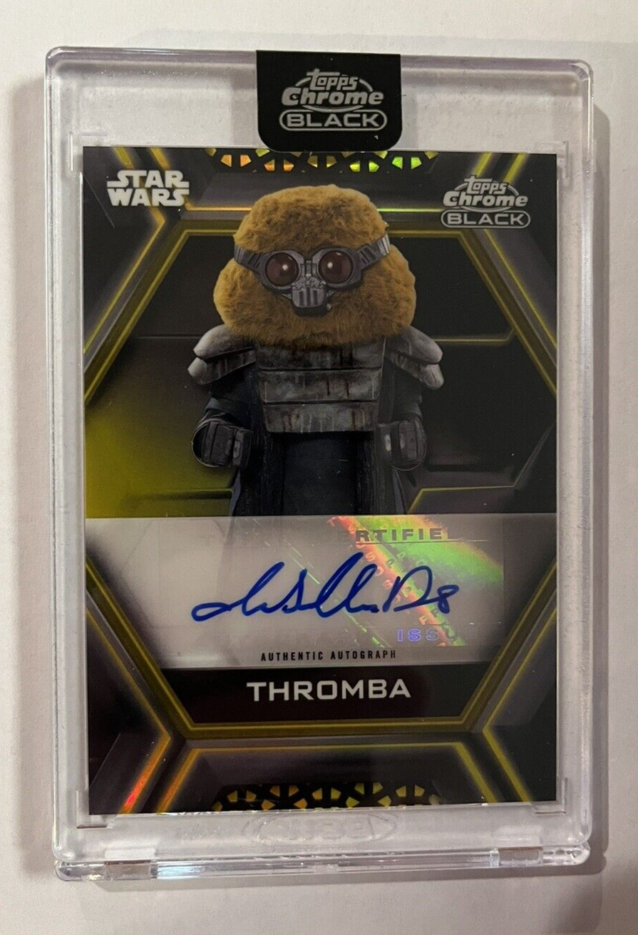 2022 TOPPS CHROME BLACK STAR WARS THROMBA ANABELLE DAVIS ENCASED GOLD ...