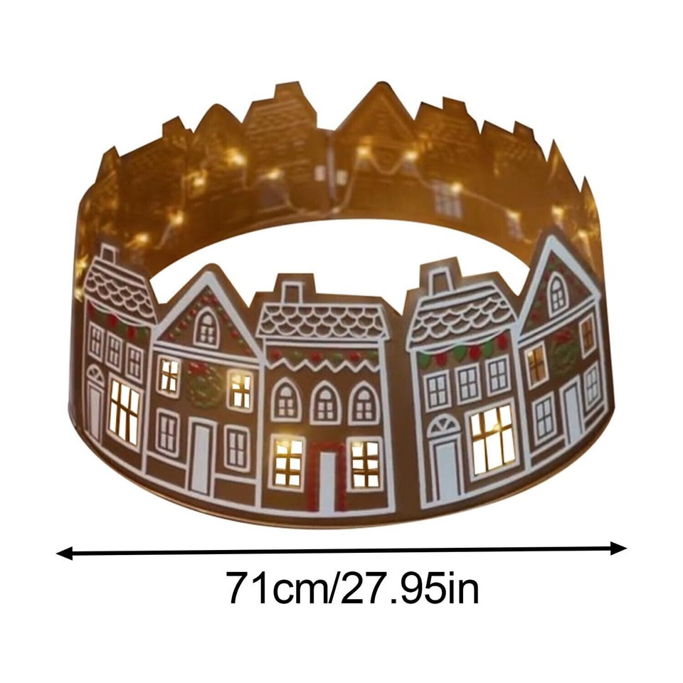 Gingerbread House Christmas Tree Collar LED Christmas Tree Skirt for ...