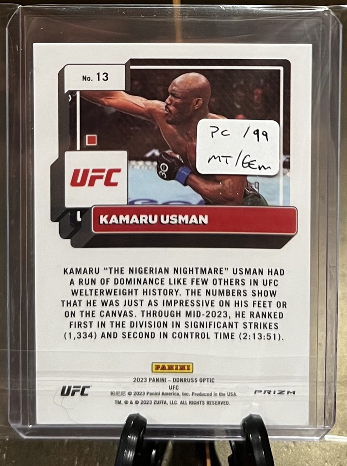 2023 Donruss Optic UFC Blue Holo Prizm /99 #13 Kamaru Usman | eBay