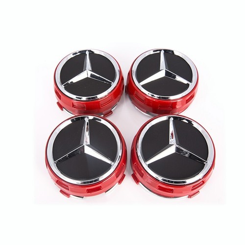 Mercedes-Benz 0004000900 Raised Red Black Center Cap w/ Chrome Star OEM ...