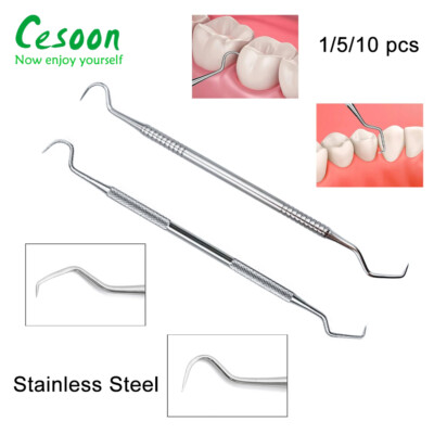 Dental Explorer Periodontal Probe Double End Hook Tooth Clean Hygiene ...