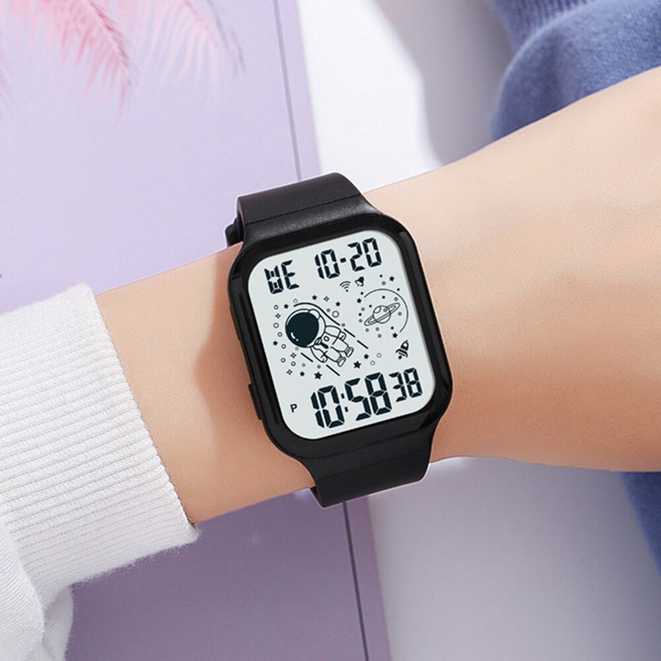 SKMEI Digital Watch LED Watches Rectangle Pink Wristwatch Women Sport ...