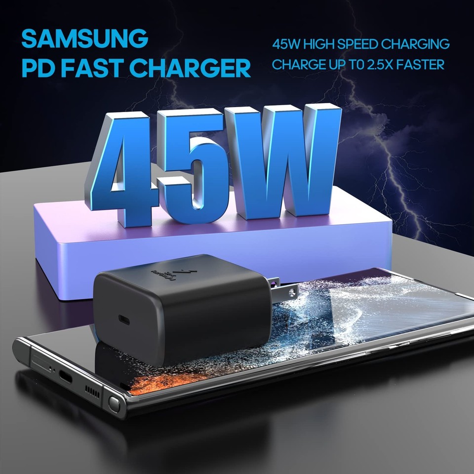Samsung 45W USB C Fast Charging Block Type C Wall Plug Charging Brick ...