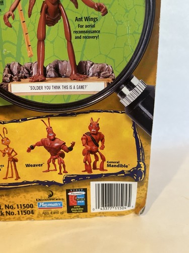 1998 Playmates Antz Colonel Cutter Action Figure Sealed on Card Vintage ...