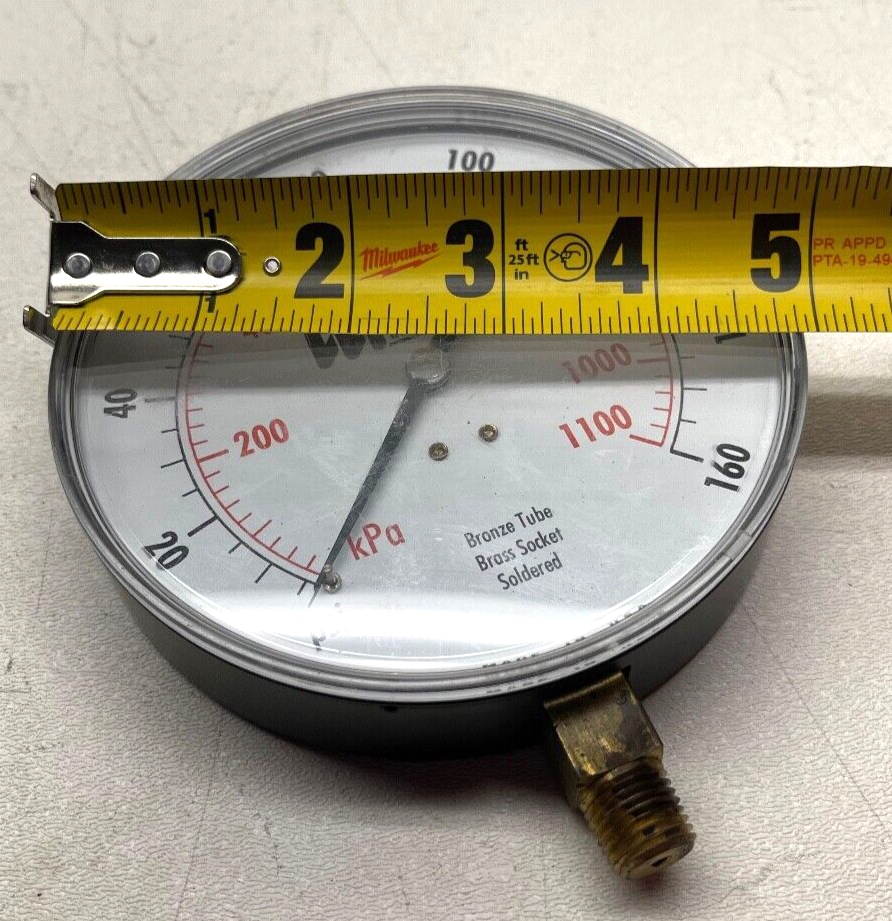 Weiss Instruments 1/4" Male 0-160 Psi 4.5" Round Pressure Gauge TL45 ...