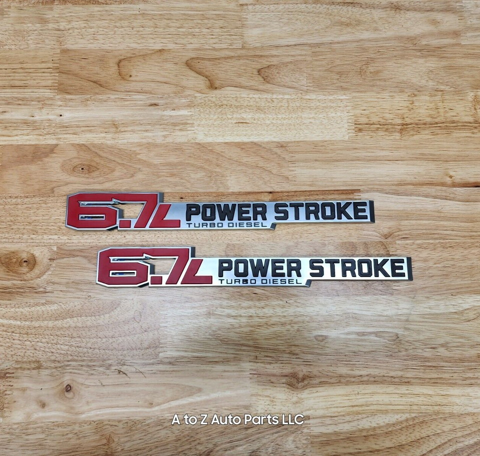 2023-2024 Ford Super Duty H.O. 6.7L RED Power Stroke Nameplates/Emblems ...