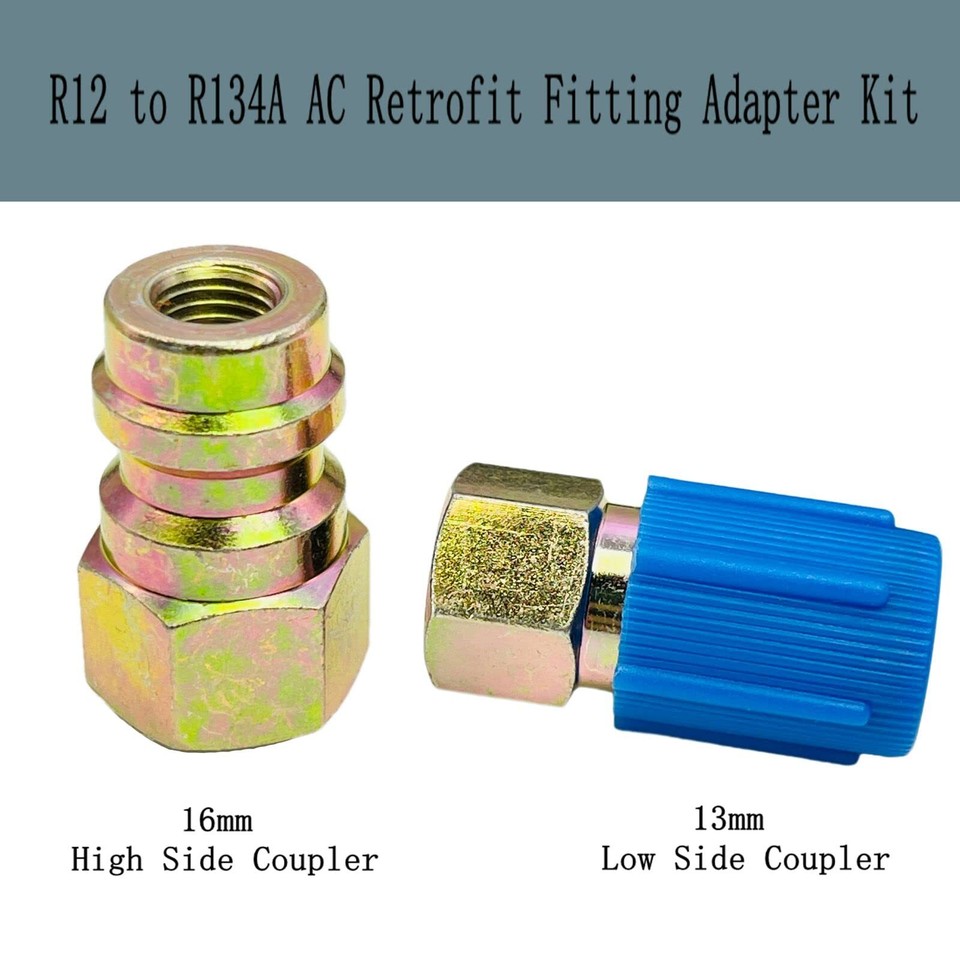 R12 to R134A AC Retrofit Fitting Adapter Kit, R12 R22 to R134A High/Low ...