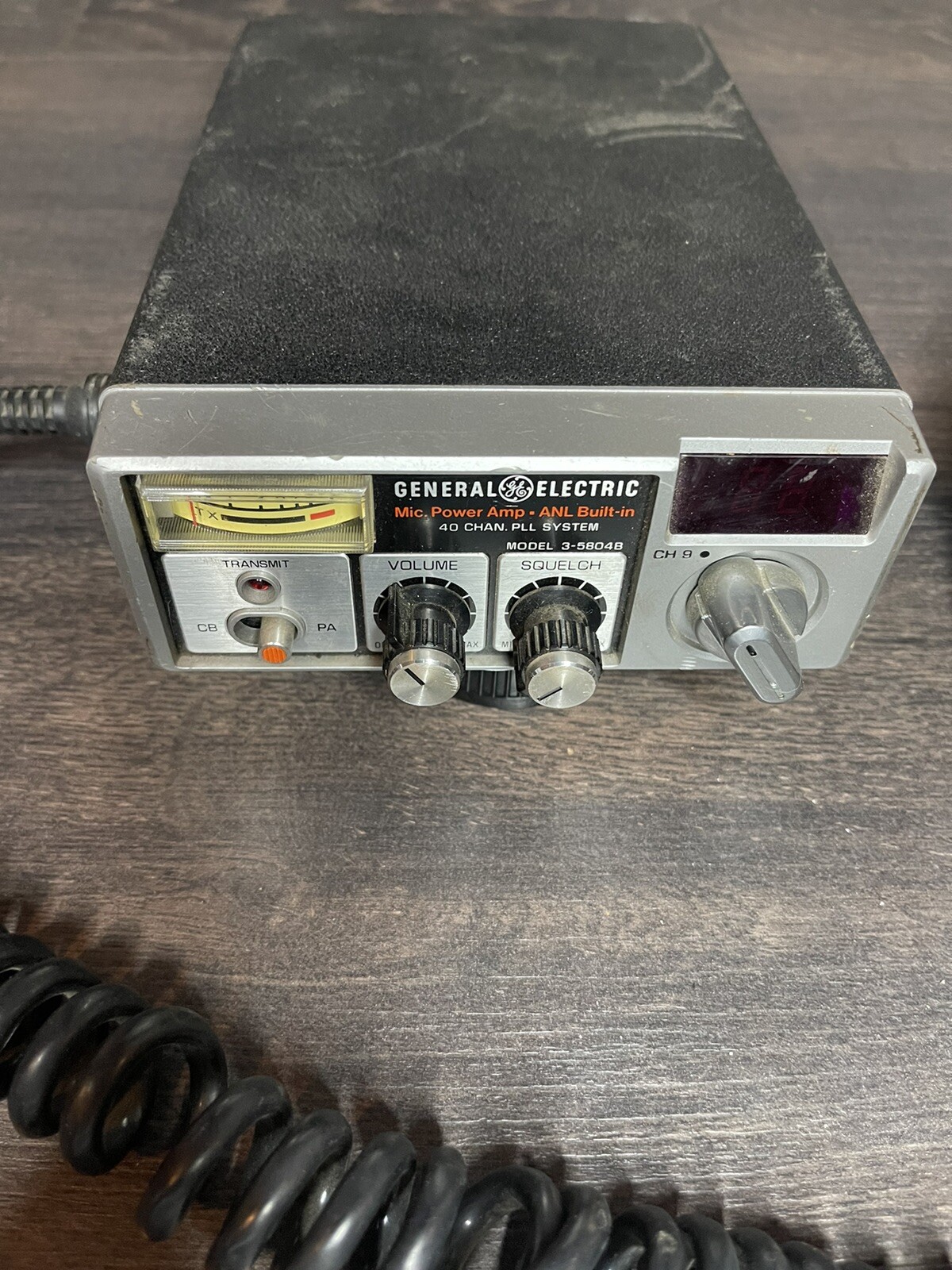 VINTAGE GE 3-5804 TWO-WAY 40 CHANNEL MOBILE CB RADIO TRANSCEIVER MIC ...