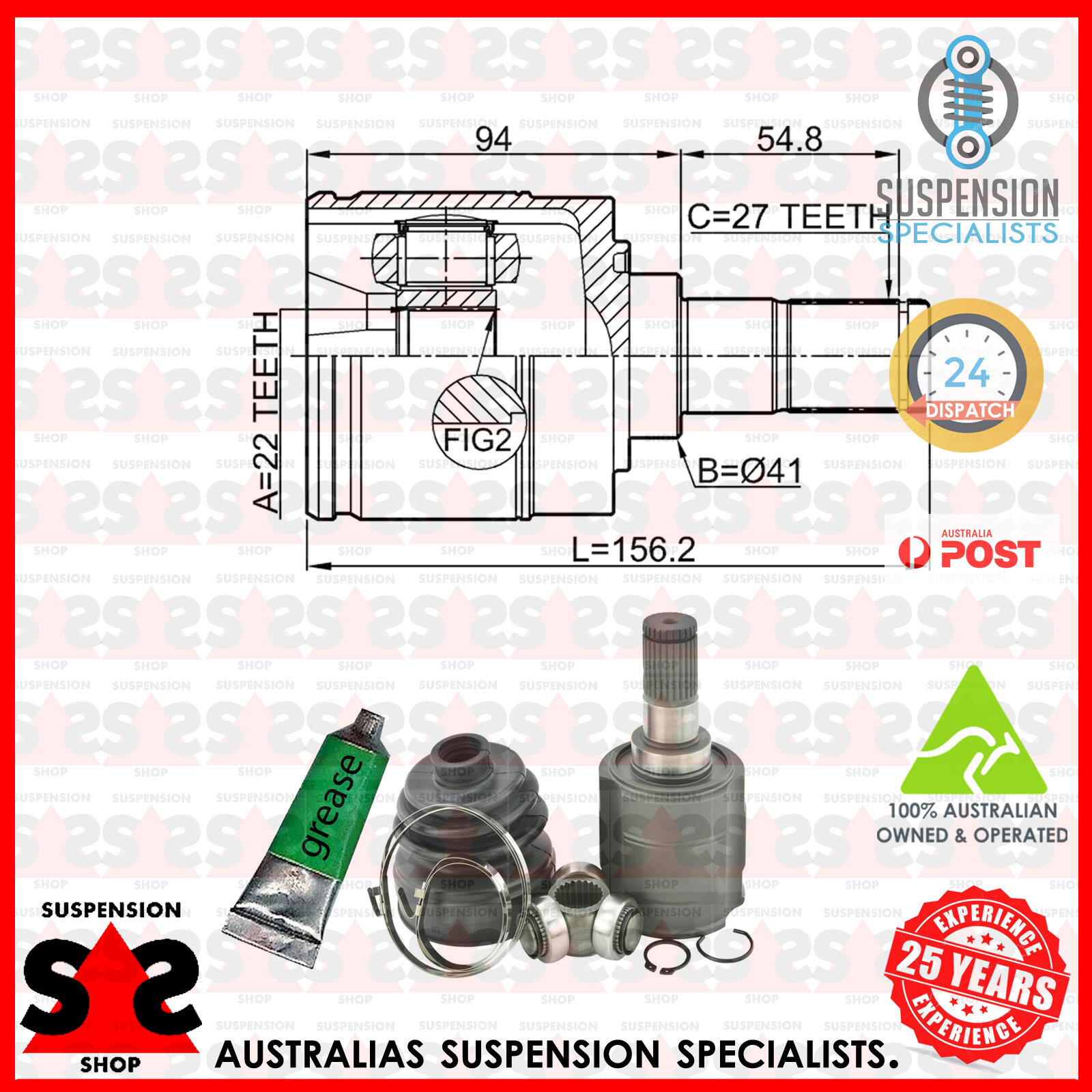 Front Axle Left Joint Kit, Drive Shaft Suit KIA Cerato Ii Saloon (Td) 1 ...