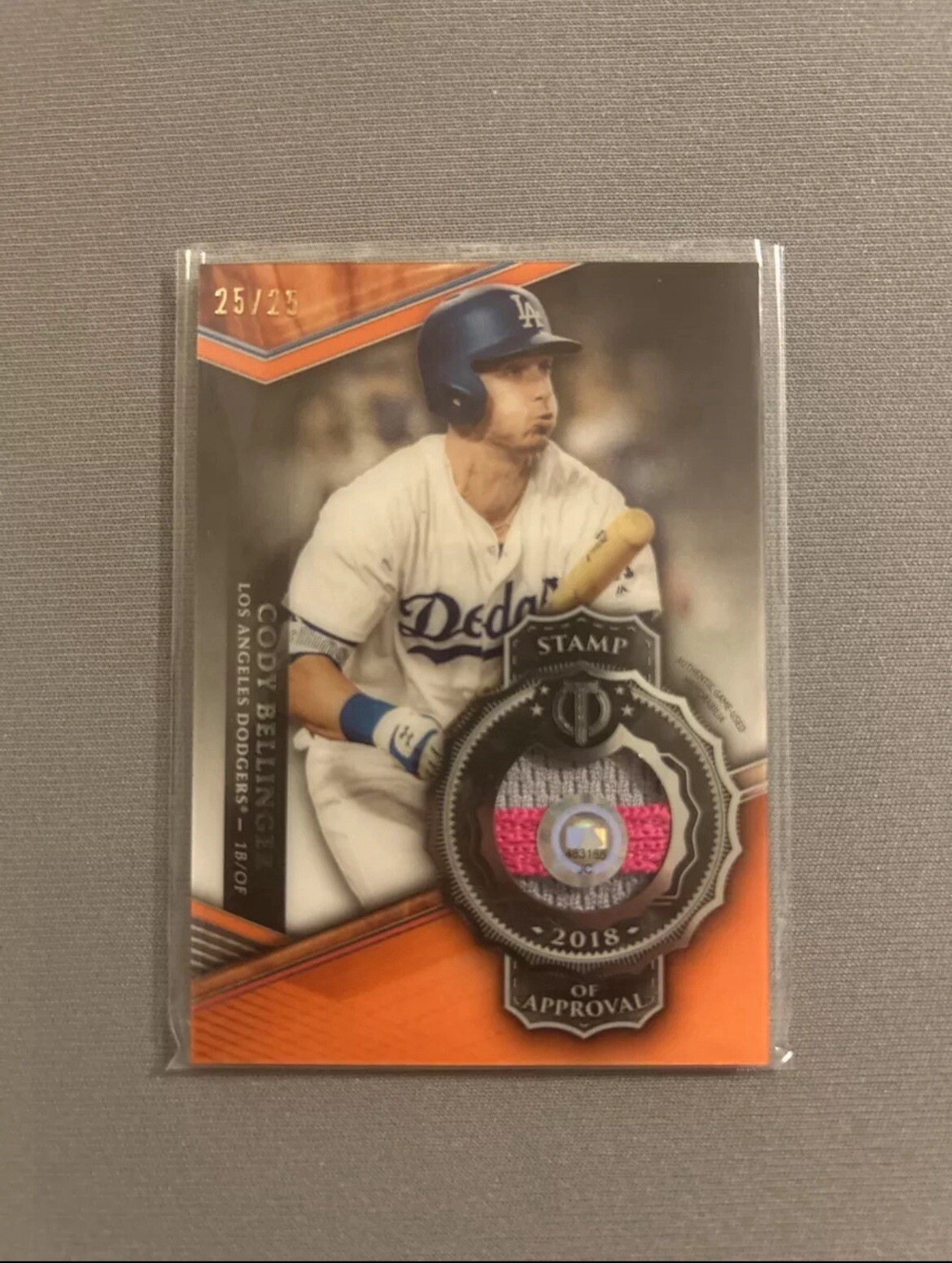 Cody Bellinger 2018 Topps Tribute - Stamp of Approval Relic - Orange # ...