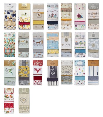 Cooksmart 100% Cotton Tea Towels Set of 3 Decorative Kitchen | eBay