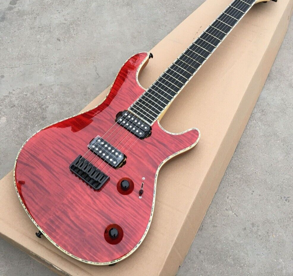 Factory Customized High Quality Red 7 String Electric Guitar | eBay