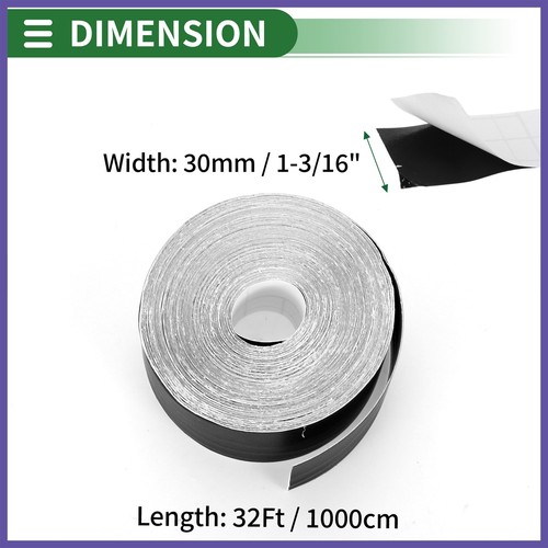 1-3/16" 30mm Width 32Ft 1000cm Length Window Trim Strip Kit Matte Black ...