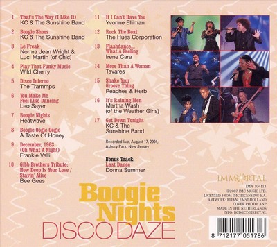 VARIOUS ARTISTS BOOGIE NIGHTS DISCO DAZE NEW CD 8712177051786| eBay