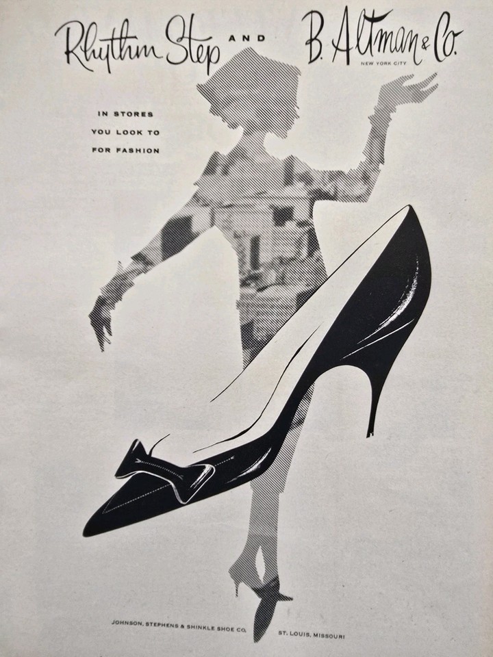 1958 Women's Rhythm Step shoes B. ALtman vintage Fashion Ad | eBay
