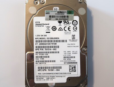 Seagate ST1200MM0088 1FF200-035 HPD6 (Z40) Thaïlande 1.2TB 2.5 " SAS 03 ...