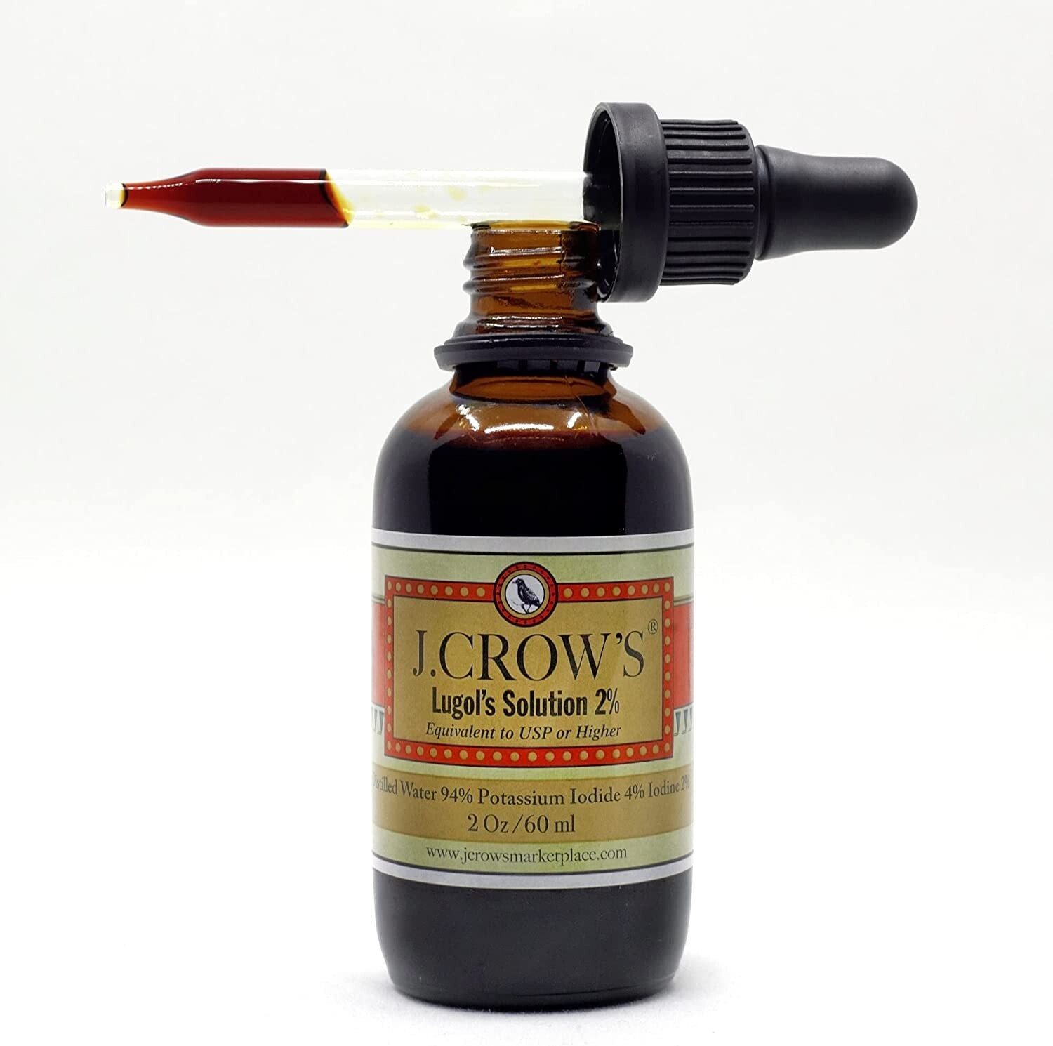J.CROW'S® Lugol's Solution of Iodine 2% 2 oz Twin Pack ( 2 bottles ) | eBay