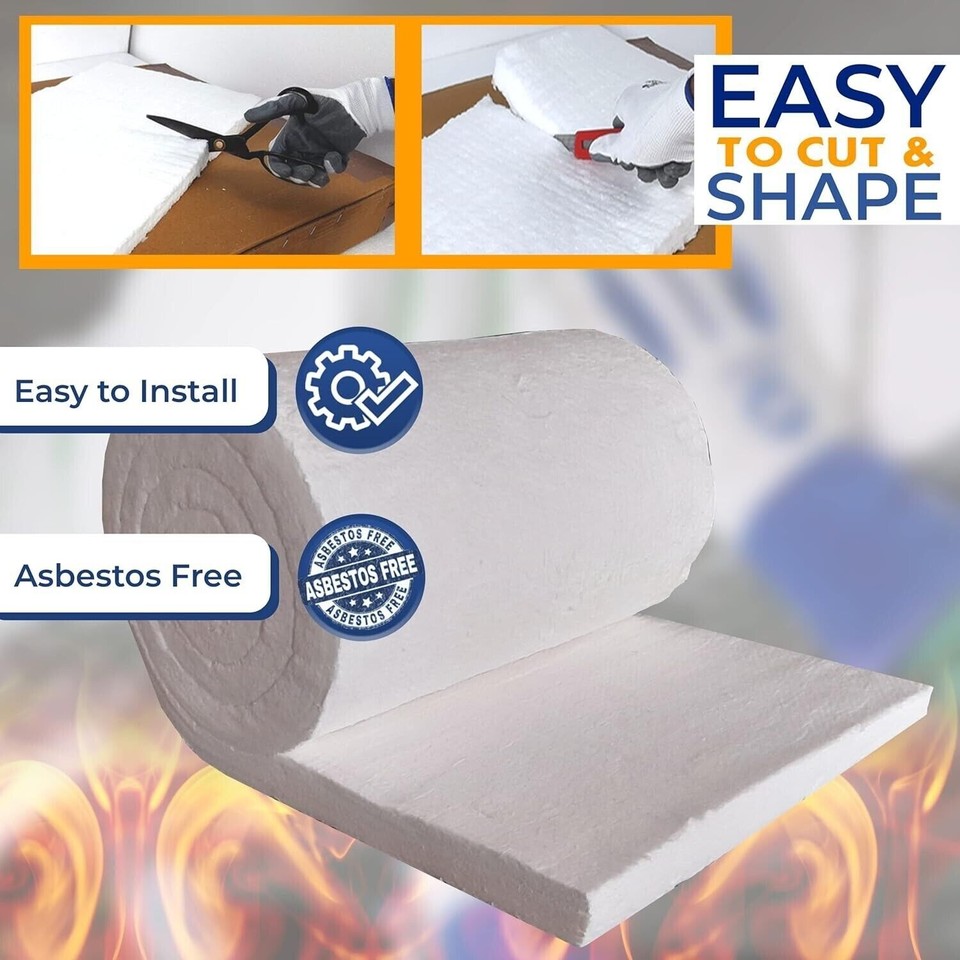 2" Ceramic Fiber Insulation Blanket 2400F 8# High Temp Insulation 24" X ...