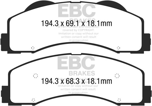 EBC Brakes DP43034R Yellowstuff Performance Front Pads for 17-18 Ford ...