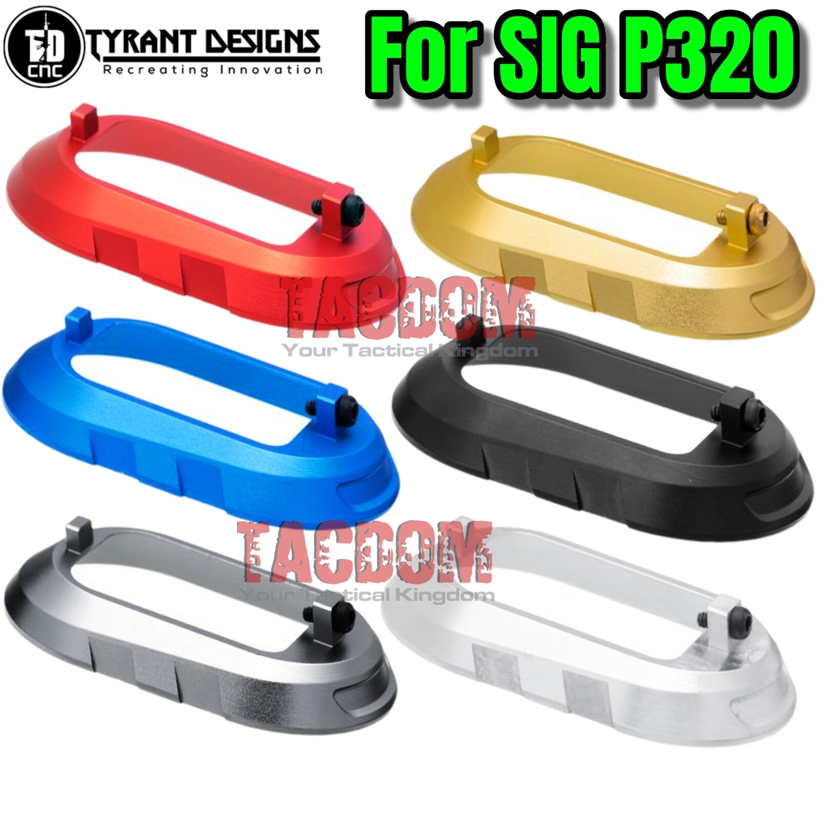 Tyrant Designs FLARED ALUMN MAGWELL for SIG P320 Black Red Blue Gold ...