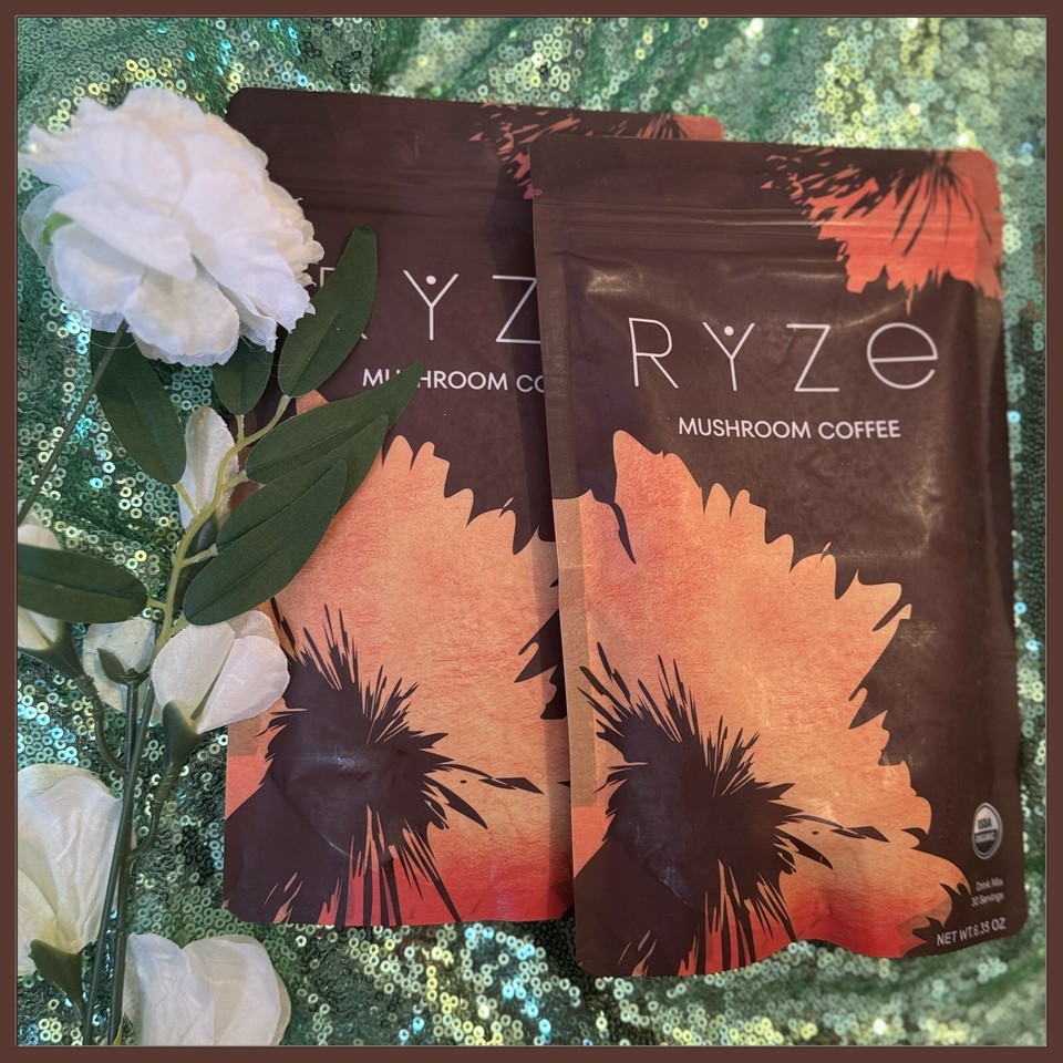 Pack of 2 - Organic RYZE Mushroom Coffee ☕ 30 Servings Per Pack -Free ...
