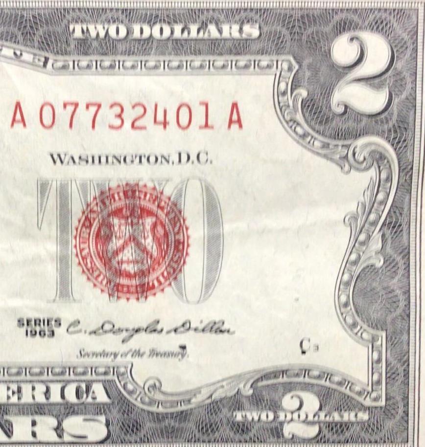 1963 $2 RED US Deuce VF Crispness! X2401 Old US Paper Money Currency ...