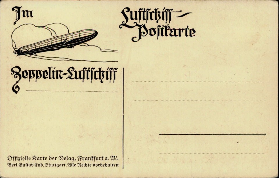 Luftschiff Delag Airline Zeppelin Kiel Germany 1920s airship postcard ...