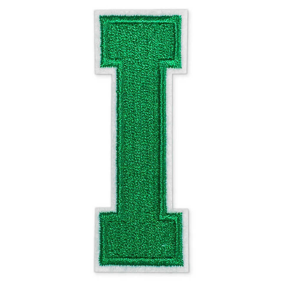 3" Embroidered Iron-On Alphabet Letter Patches, 1 pc, TR-12249 (Green ...