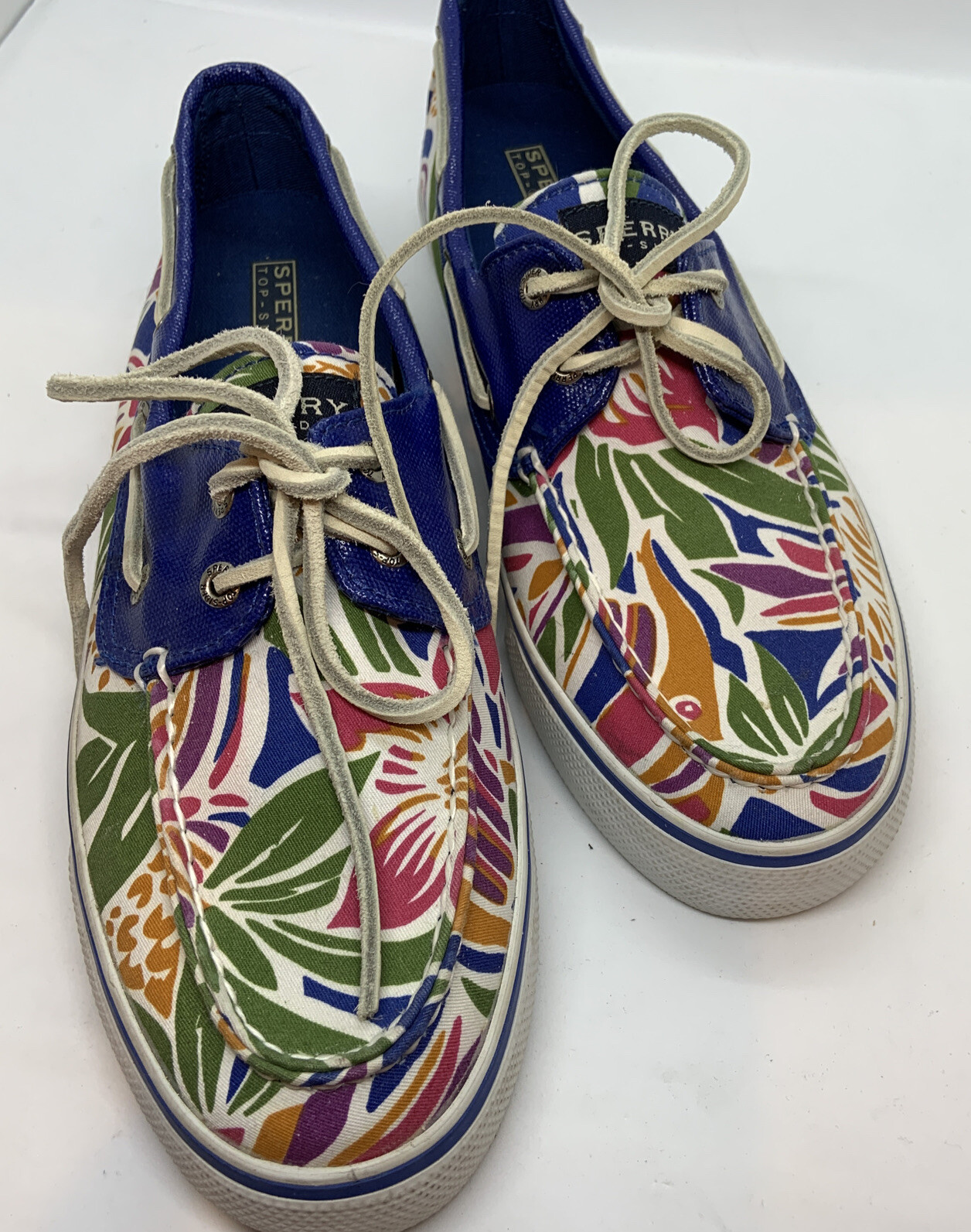 Top Sider Sperry Tropical Flower Flats, Womens Size 9m, 9688797 Blue ...