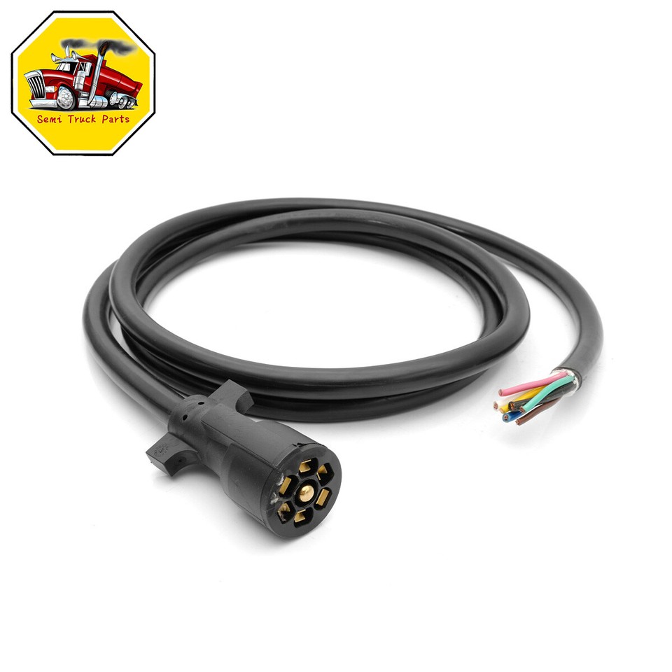 8' Trailer Connector Plug Cord Wiring Harness pig tail pin blade Camper ...