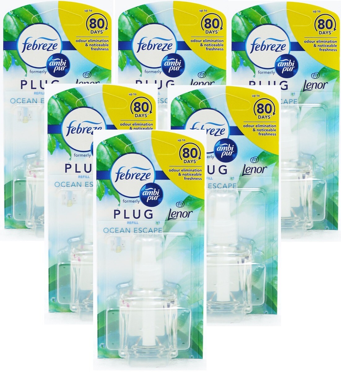 6 x 20ML Febreze Plug In Refill with Lenor- Ocean Escape for sale ...