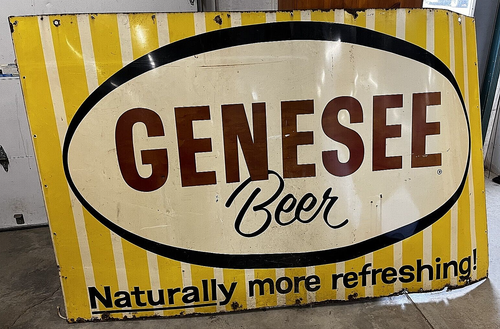 HTF Vintage 1950s GENESEE Beer Advertising Sign Metal 8x5ft Naturally ...
