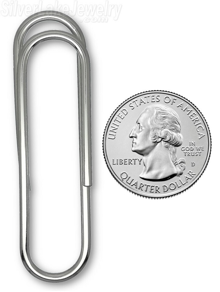 Genuine 925 Sterling Silver Large Paper Clip Money Clip Holder | eBay