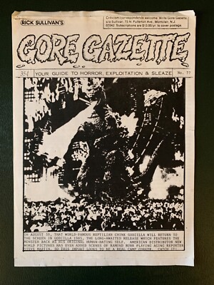Fanzine - Gore Gazette 77 - 1985 - Horror splatter Godzilla | eBay