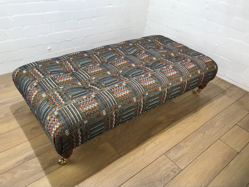 CUSTOM BESPOKE FOOTSTOOL - BED END STOOL - WINDOW SEAT - AZTEC - KILIM ...