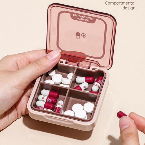 4 Grid Medicine Pill Box Case For Storage Travel Pill Case Vitamins ...