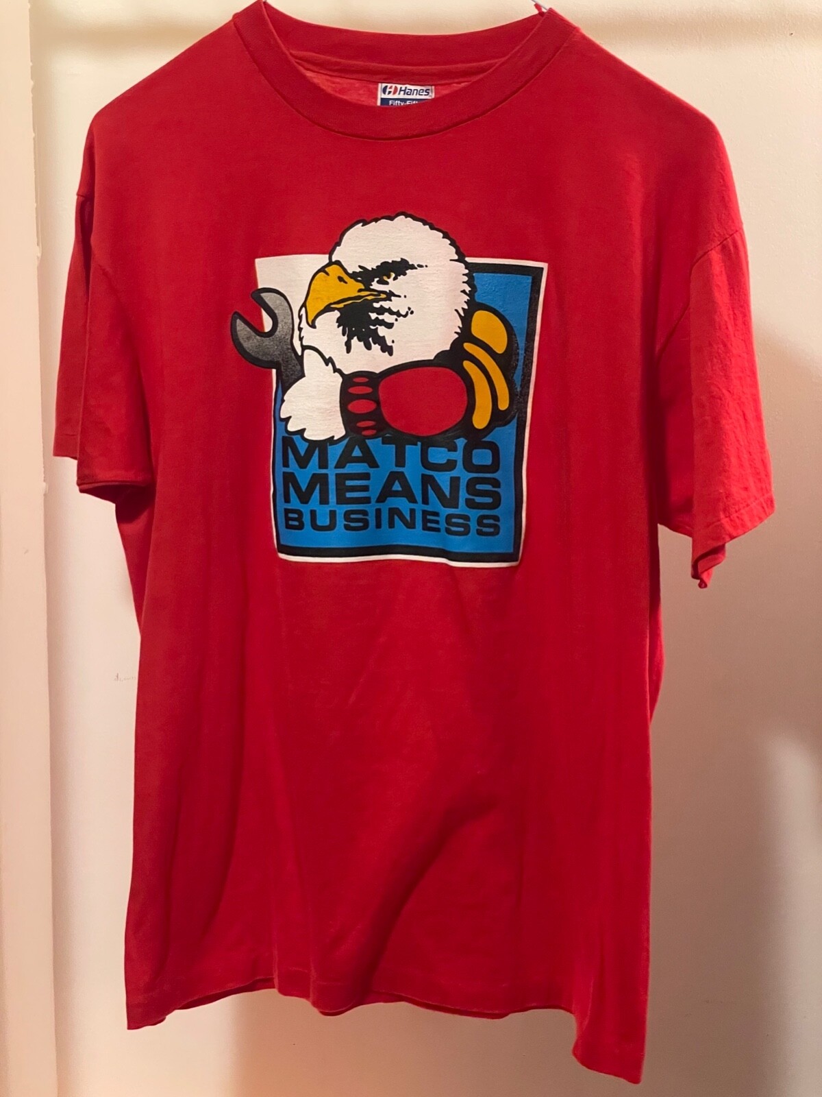 Matco Tools shirt & hat combo Large red eagle wrench muscle USA Harley ...