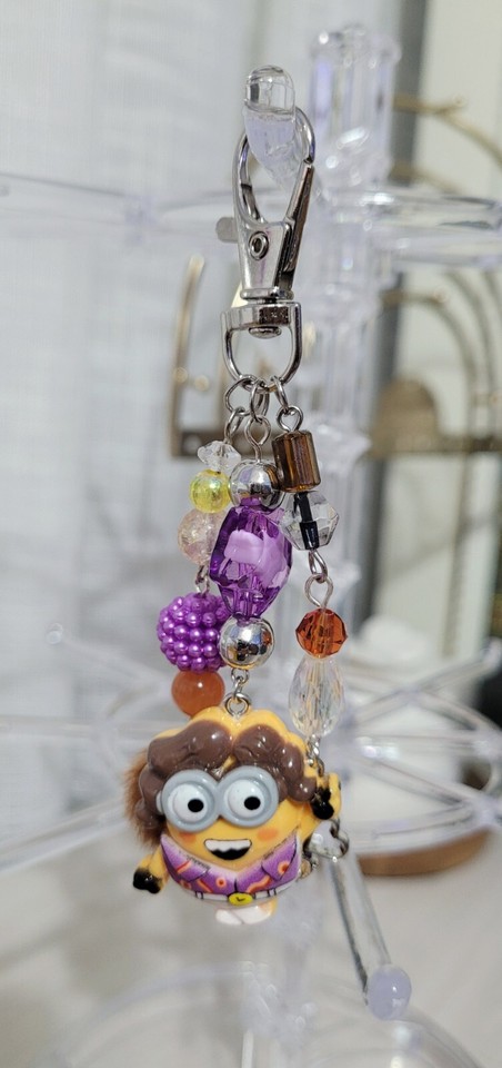 Minion female keychain, backpack charm,key car holder | eBay