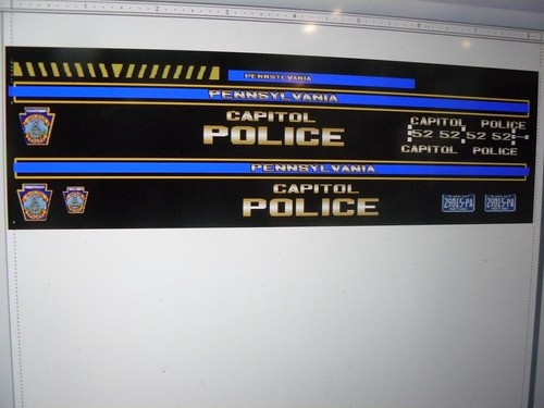 Pennsylvania Capitol Police Patrol Car Decals 1:64 two for one money | eBay