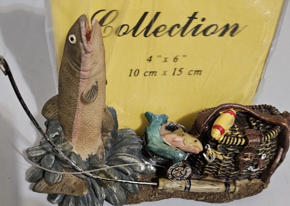 Fishing Stand Up Picture Frame Ceramic 4X6 Photo Frame | eBay