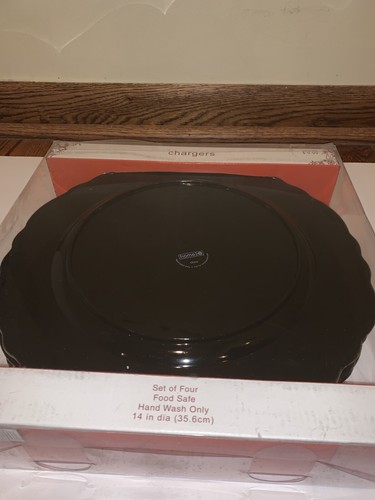 Set Of 4 Food Safe Plates 14” Gold Lacquer Chargers | eBay