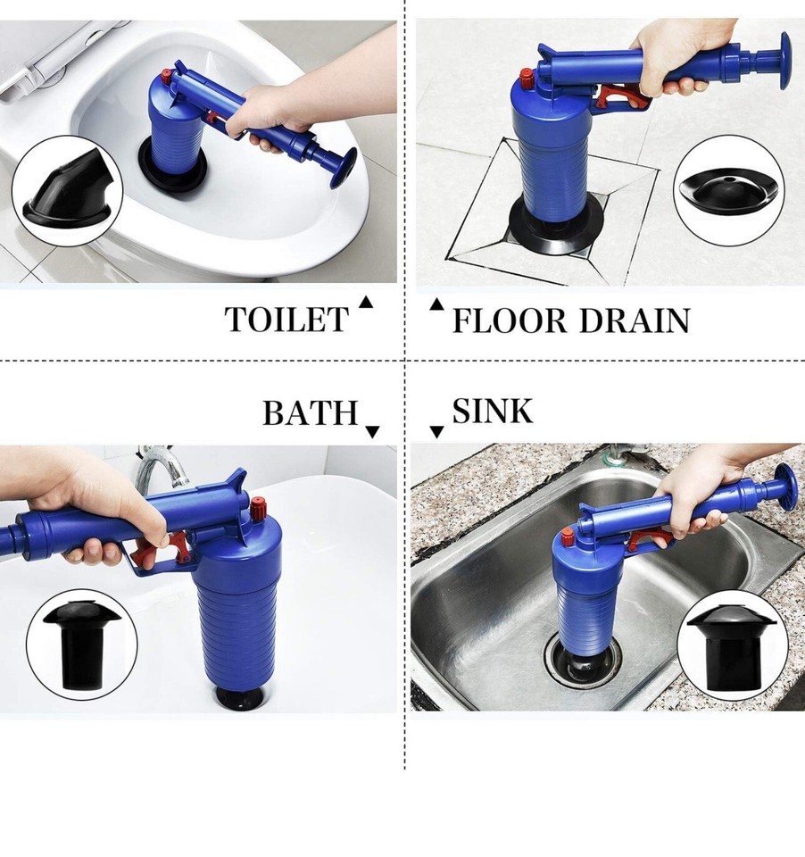Home Plunger Air Drain Blaster Pressure Pump Cleaner High Pressure Pipe ...