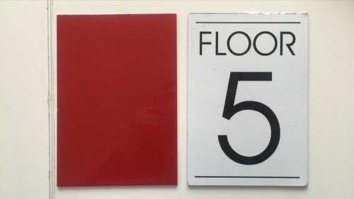 FLOOR NUMBER SIGN WHITE - 5TH FLOOR SIGN (ALUMINIUM, WHITE,5.75 X 4 ...